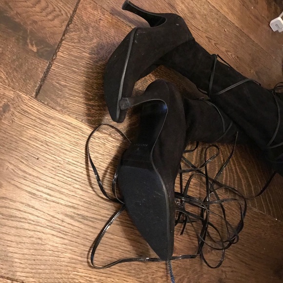 Misope Shoes | Black Suede High Heel Boots | Poshmark
